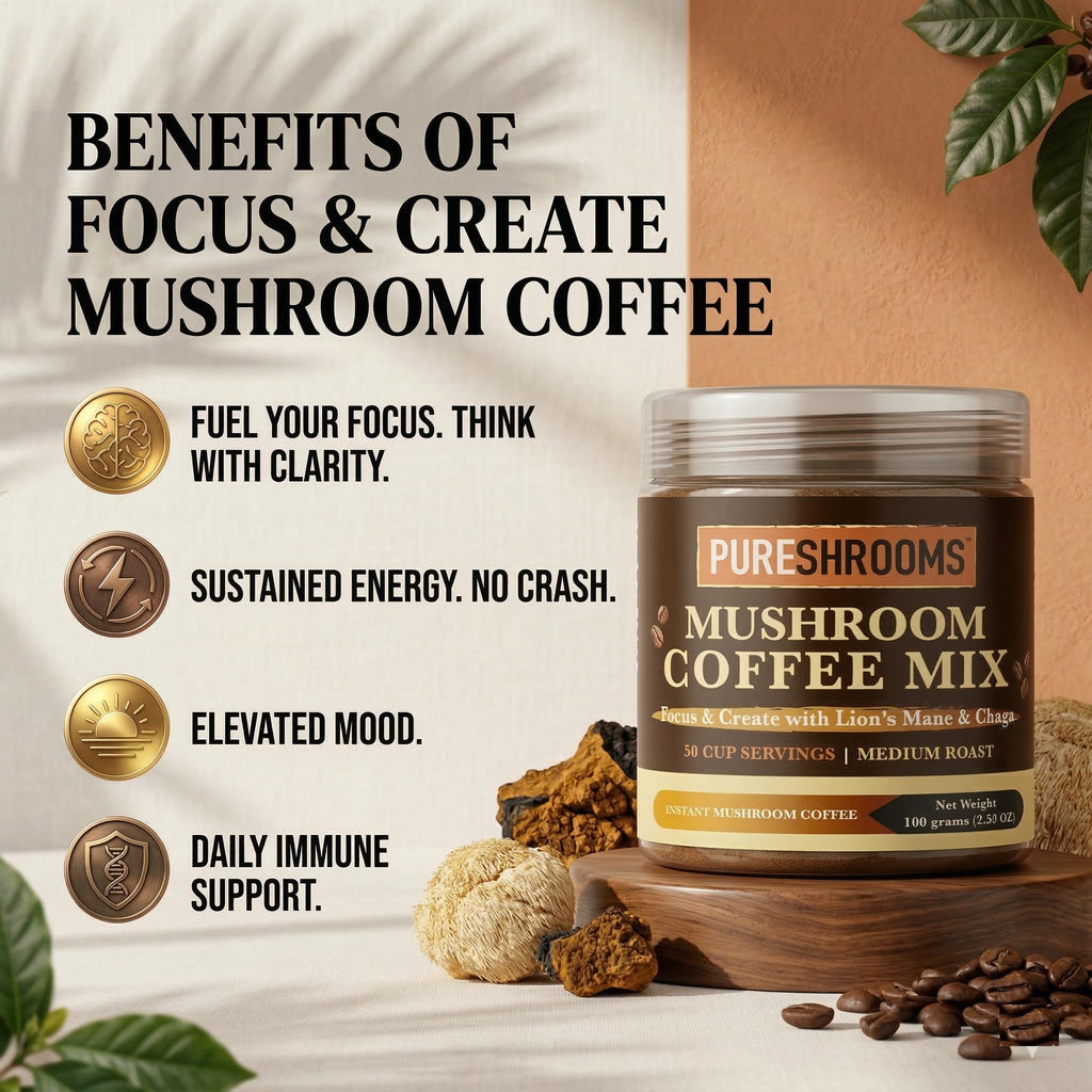 immune-boosting mushroom coffee drink