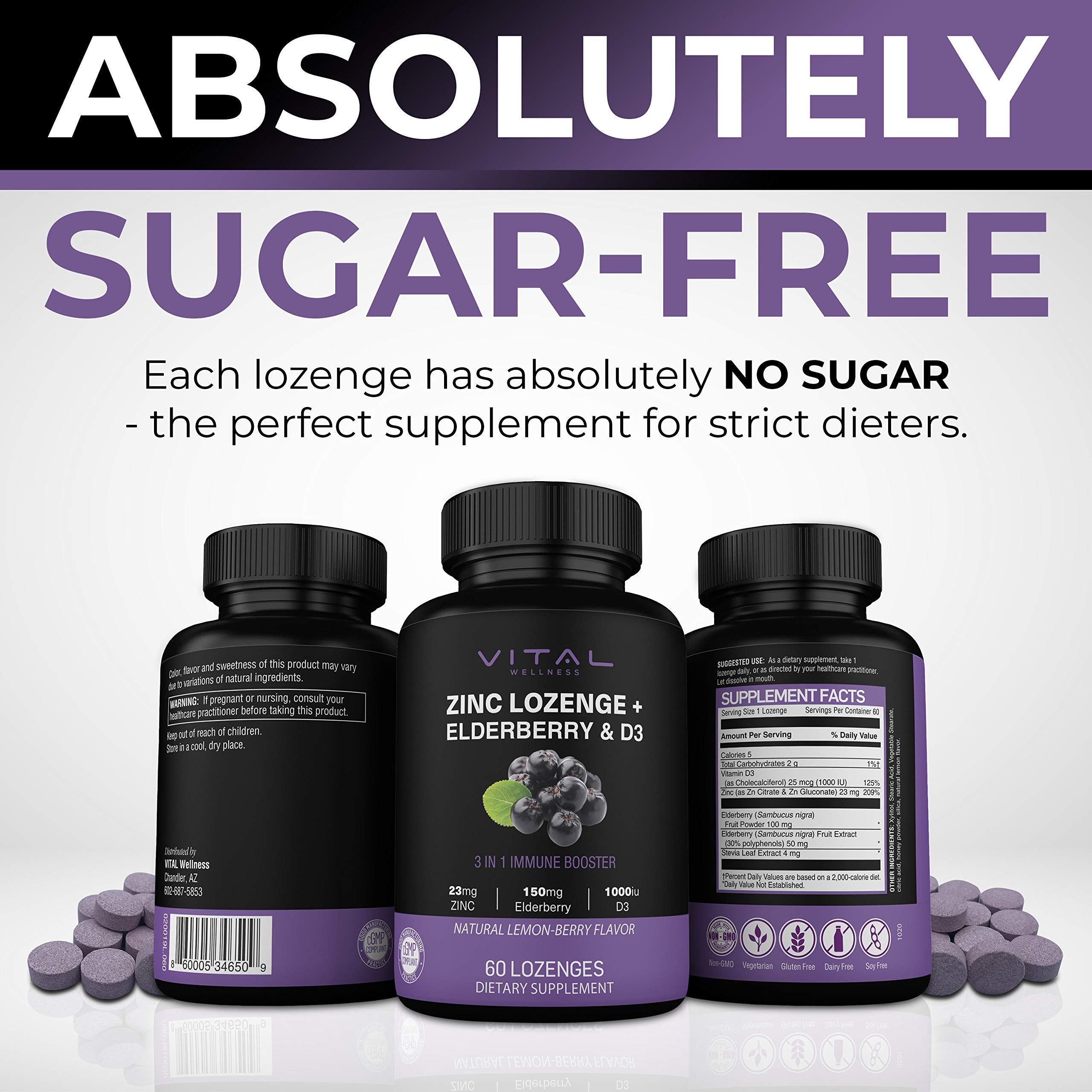 immune-boosting zinc lozenges with elderberry