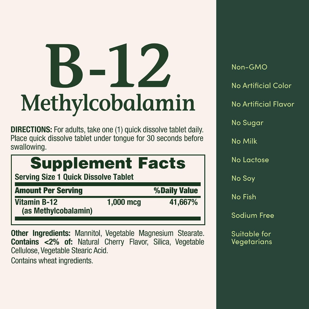 immune health vitamin B12 tablets
