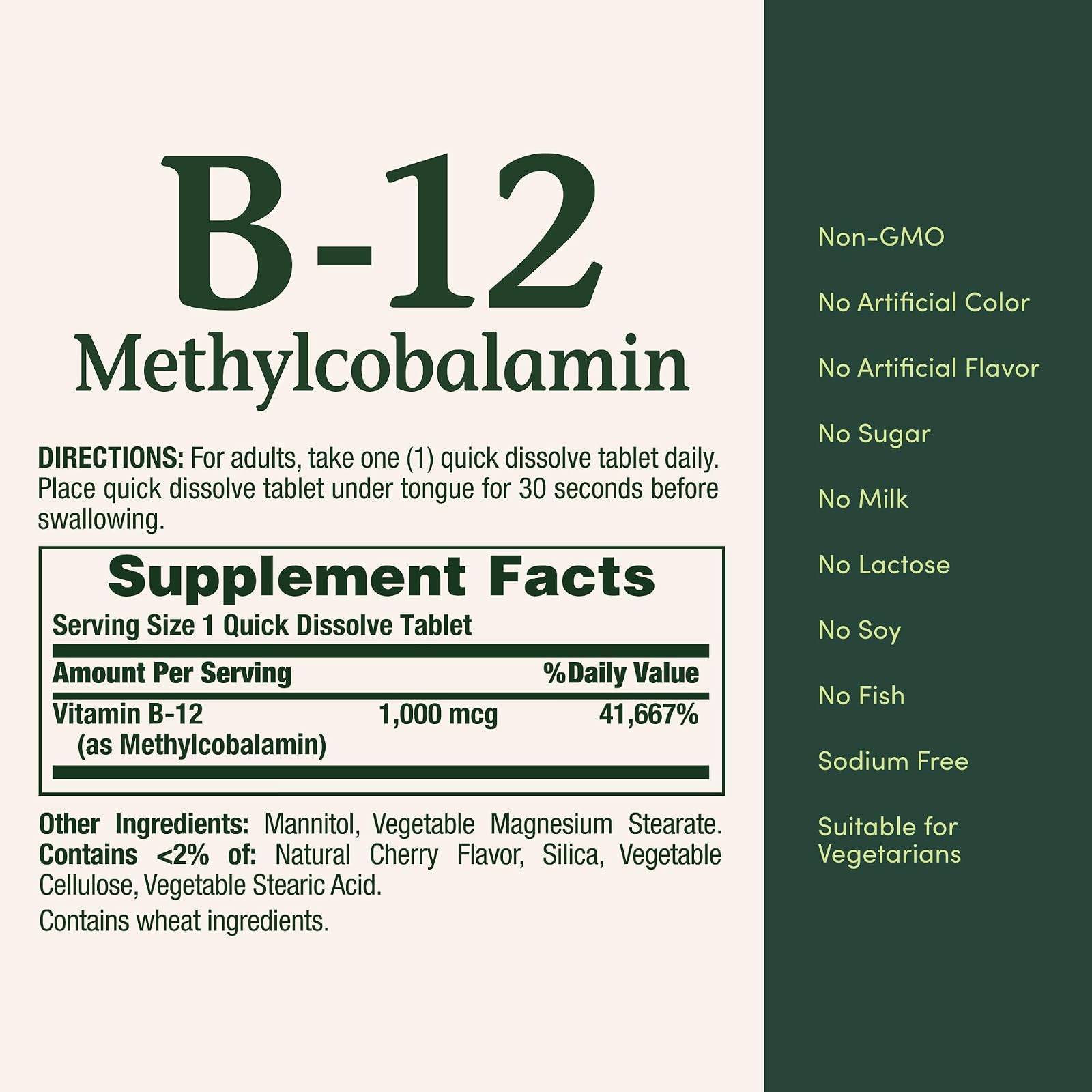 immune health vitamin B12 tablets