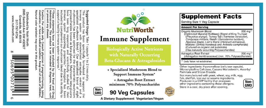 immune supplement with organic mushrooms