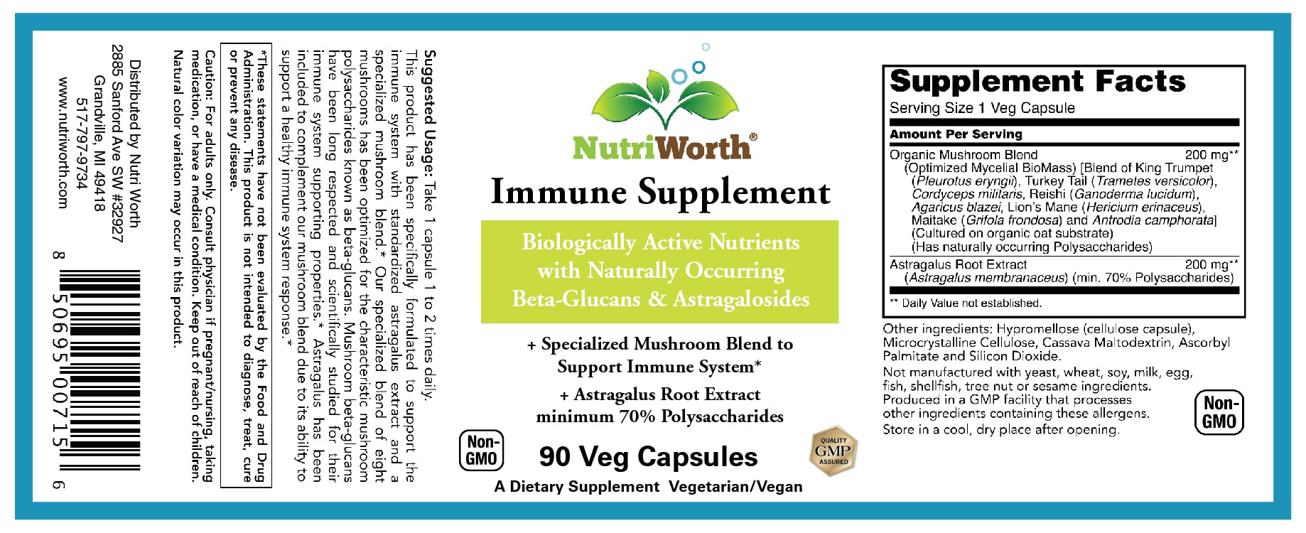 immune supplement with organic mushrooms