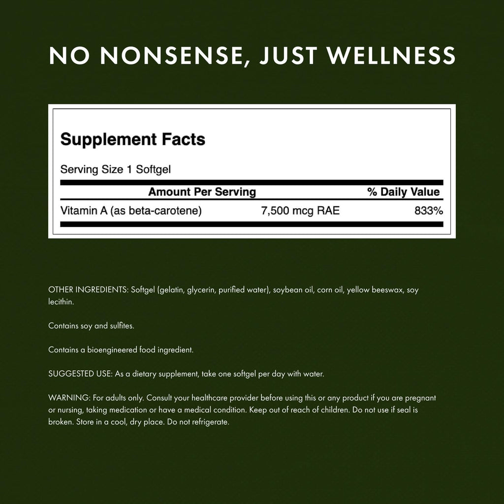 immune support beta-carotene capsules