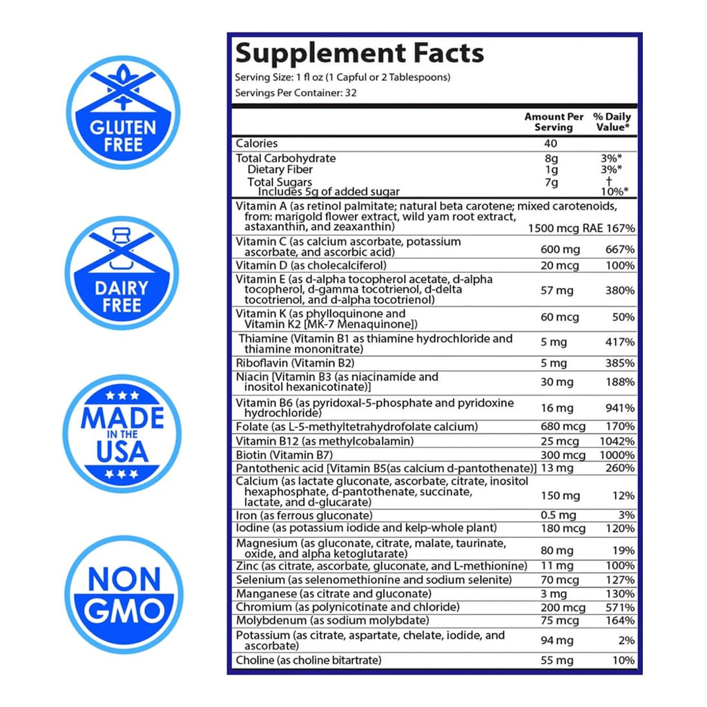 Immune support blended vitamin supplements