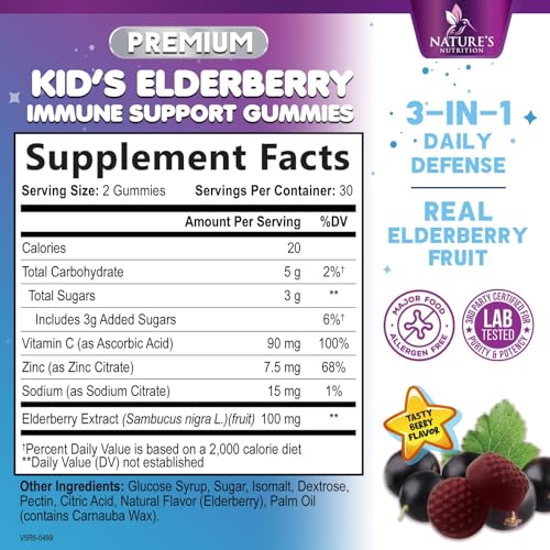 immune support elderberry gummies for children