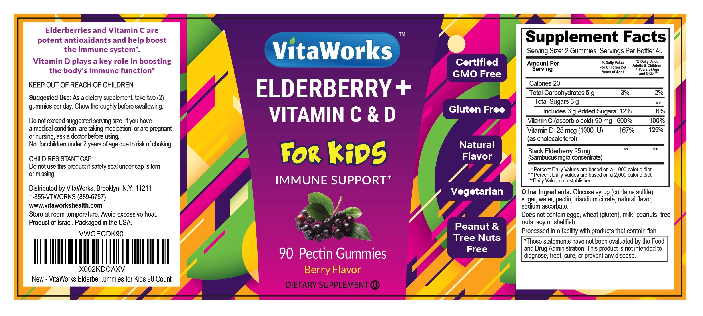 immune support elderberry gummies for children