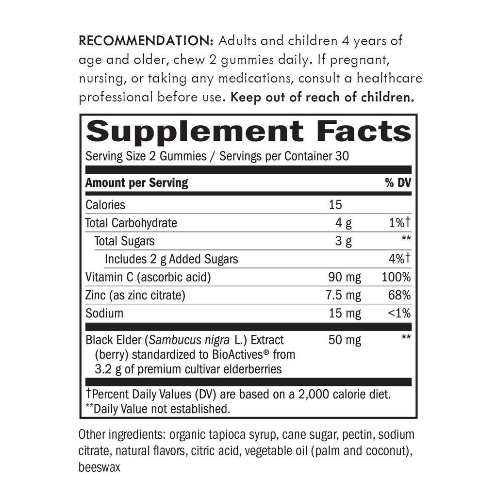 immune support elderberry gummy supplement