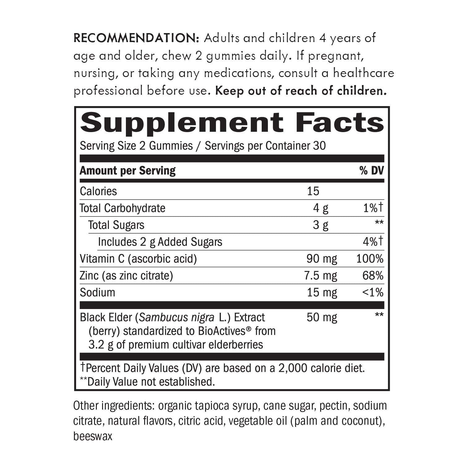 immune support elderberry gummy supplement