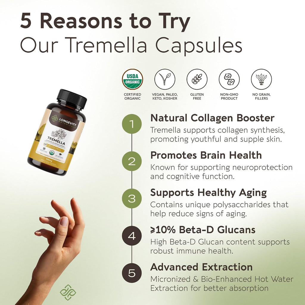 Immune support from Tremella mushroom capsules