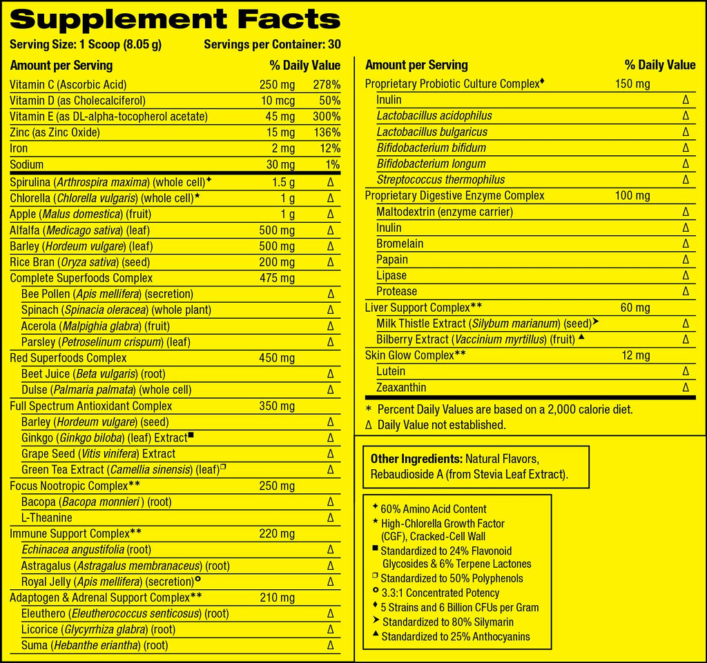 immune support green supplement powder