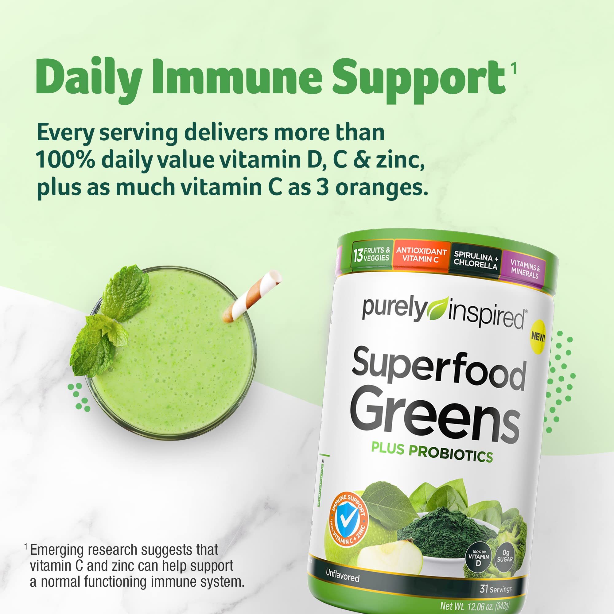 immune support greens powder for health