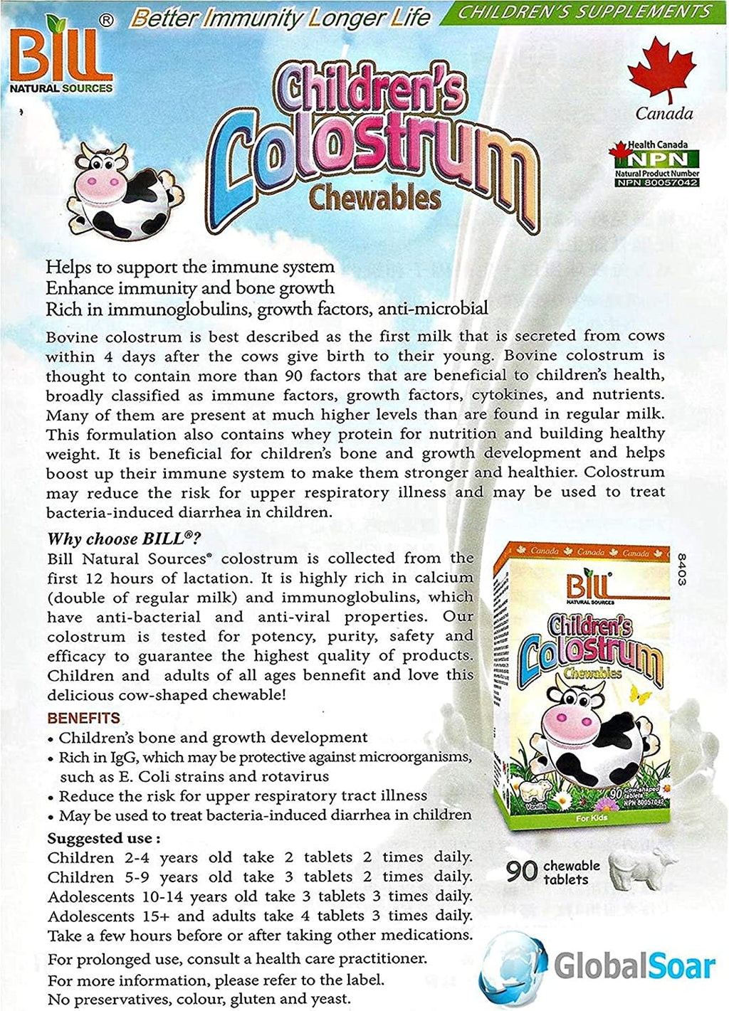 immune support kids colostrum formula