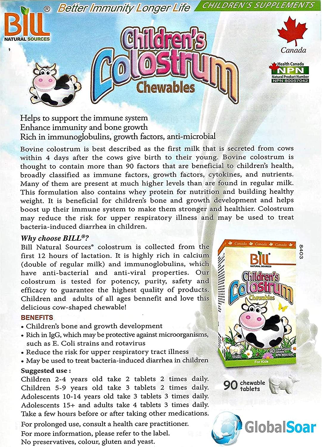 immune support kids colostrum formula