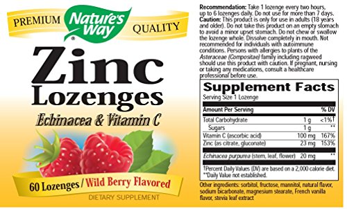 Immune support lozenges with zinc