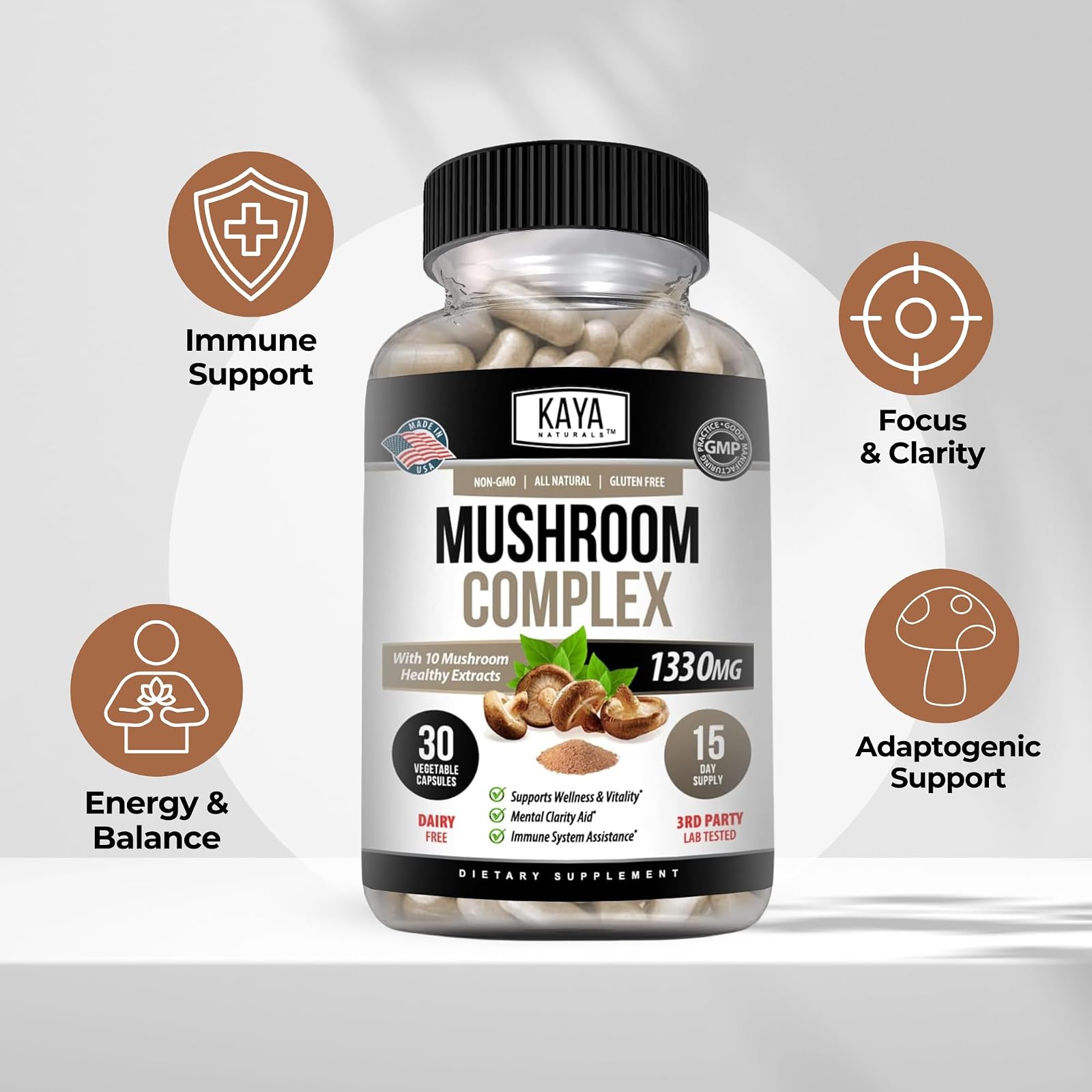 immune support mushroom capsules