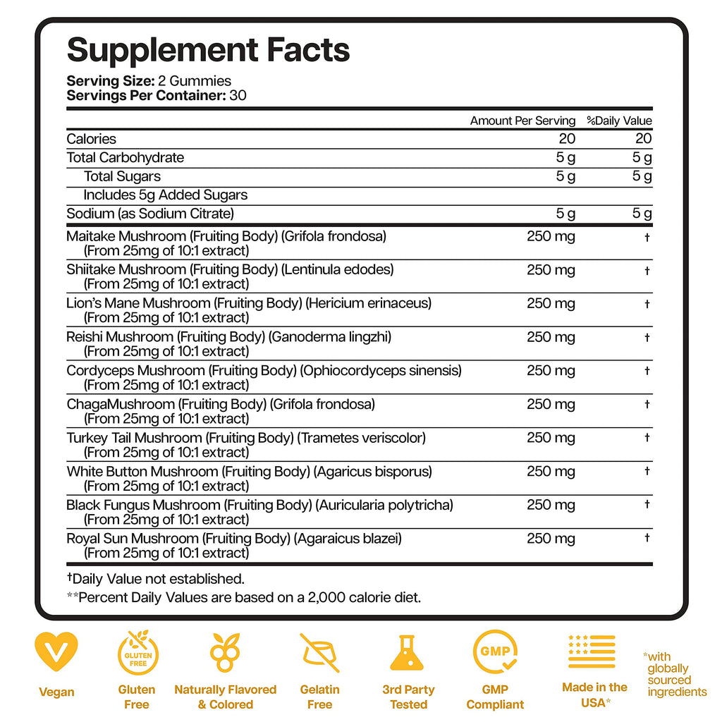 Immune support mushroom supplement