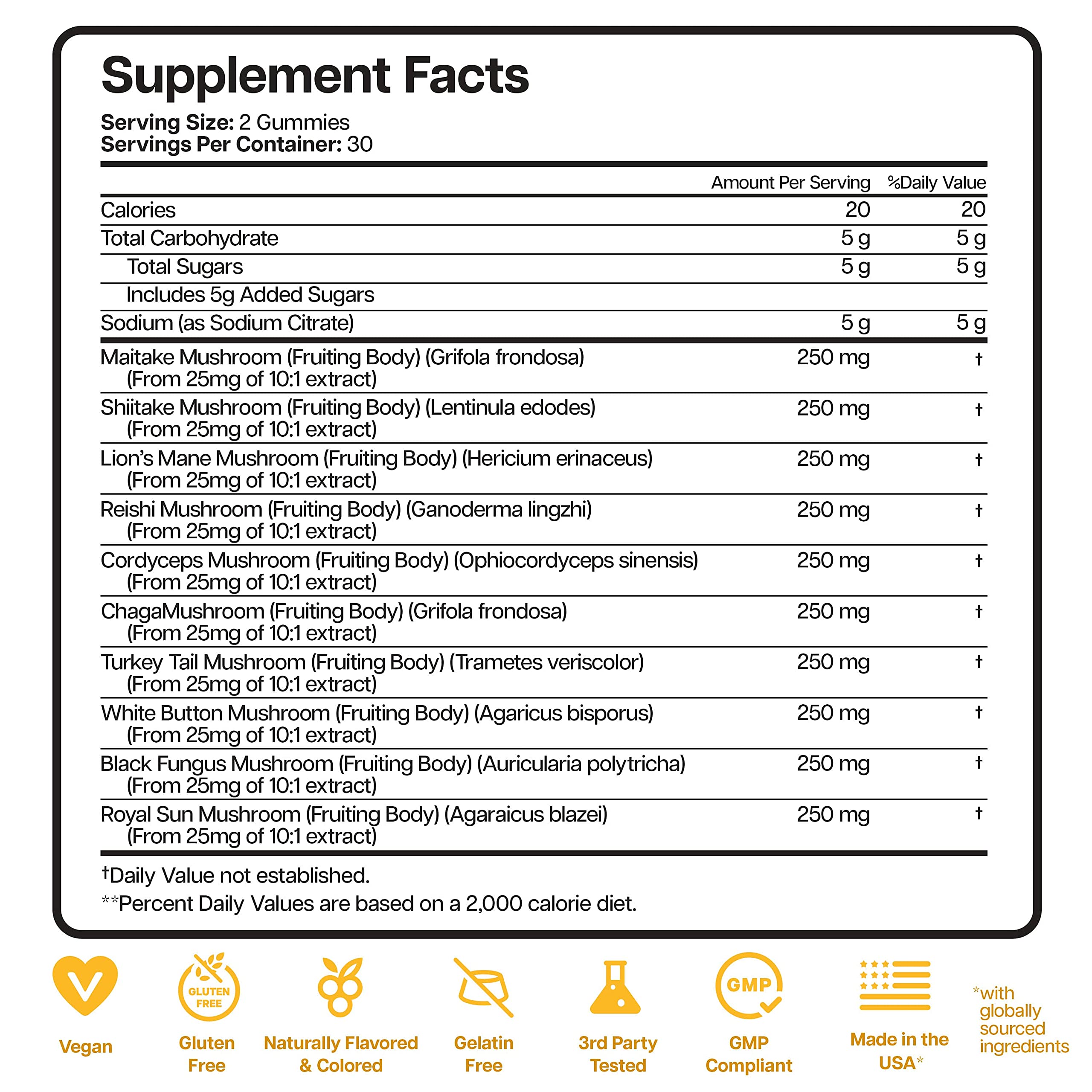 Immune support mushroom supplement