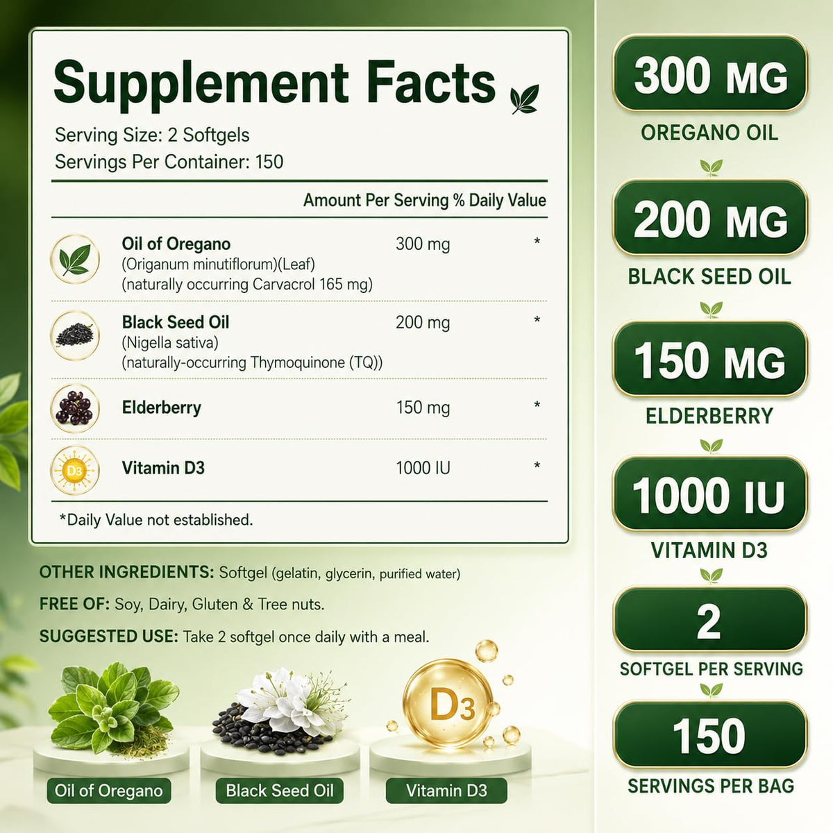 immune support oregano oil capsules
