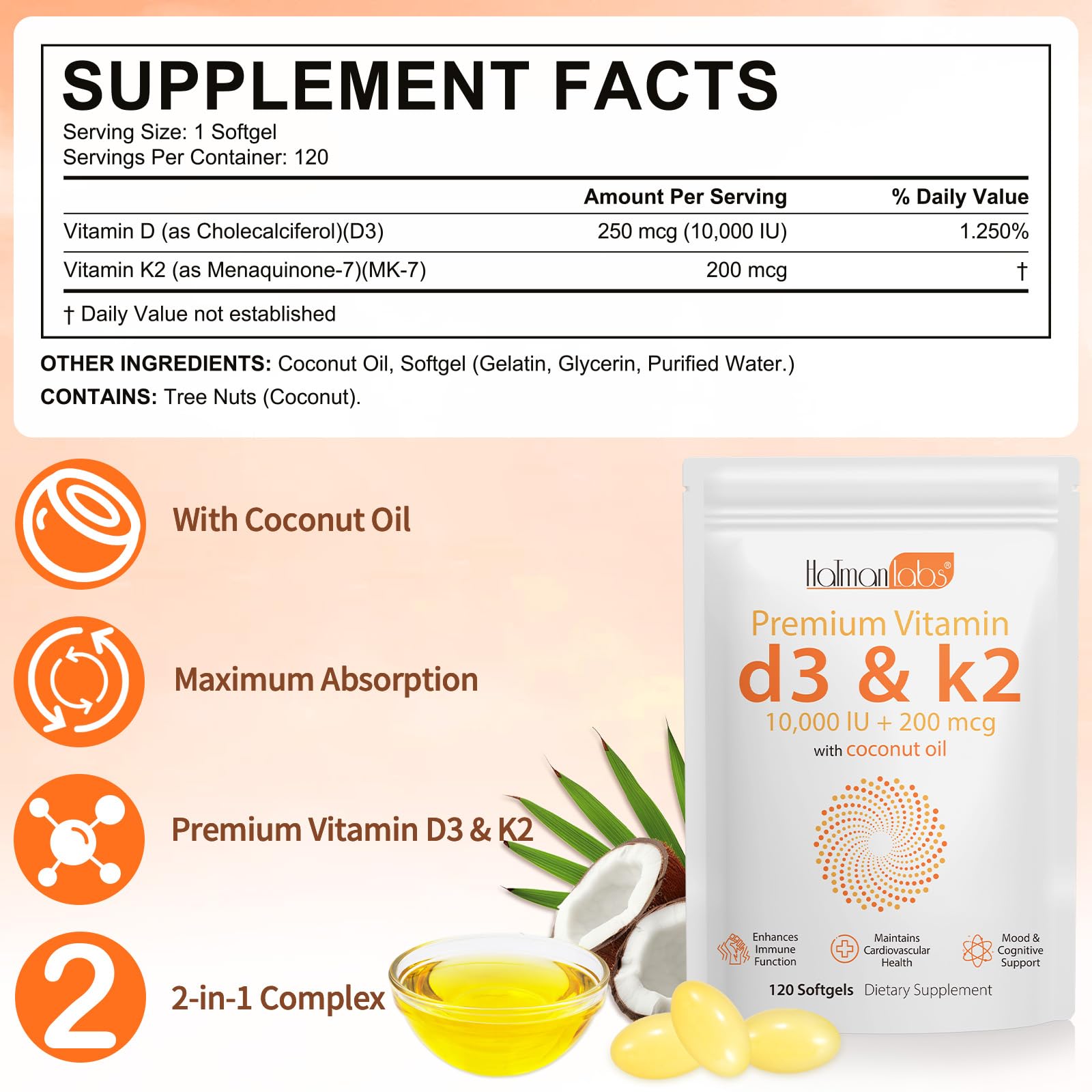 immune support vitamin D3 K2 supplement