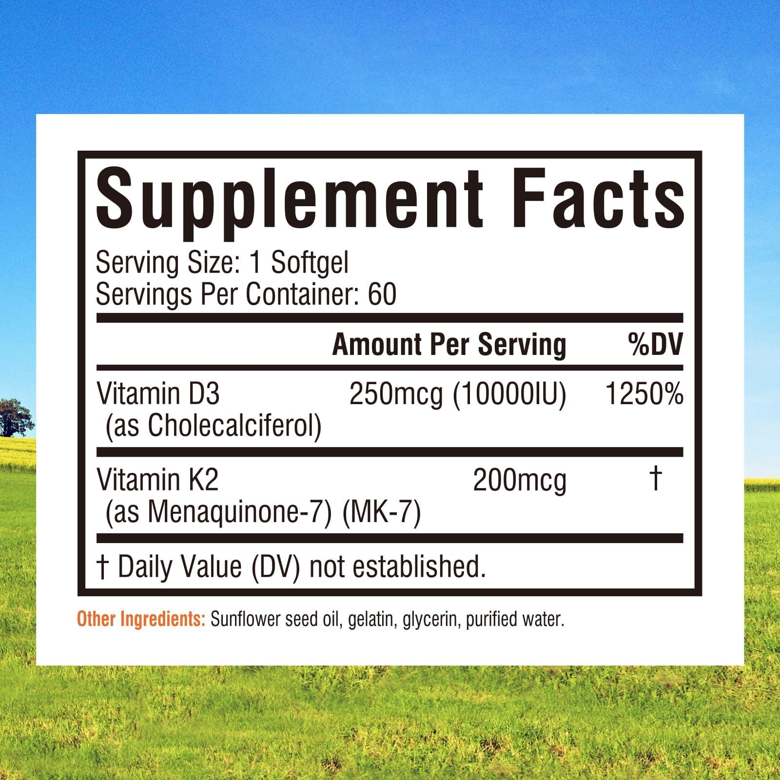 immune support vitamin D3 K2 supplement