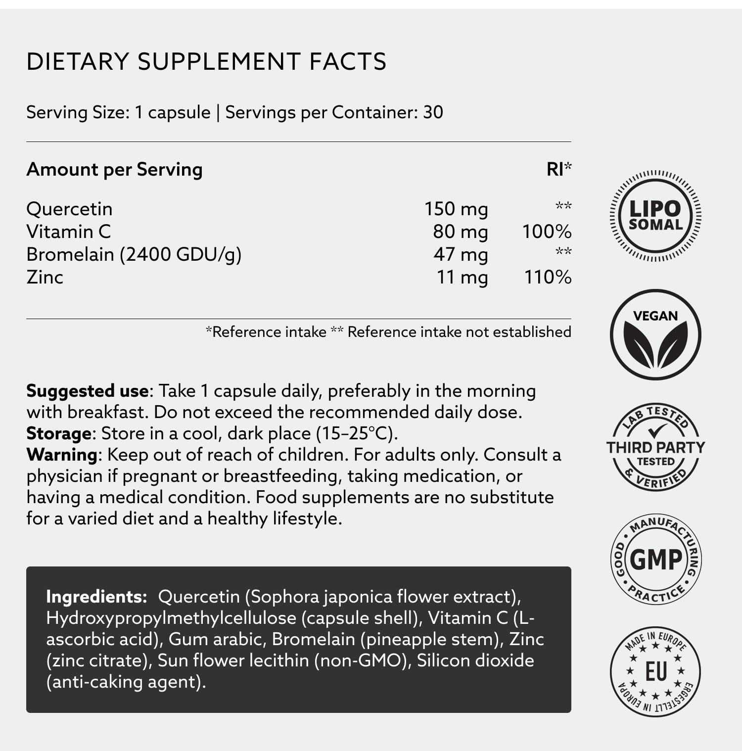 immune support with liposomal quercetin