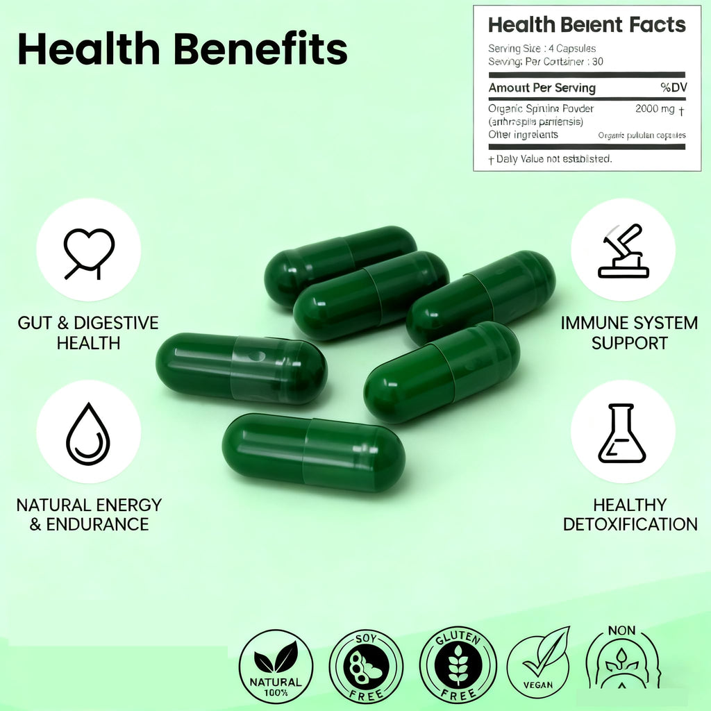 immune support with spirulina capsules