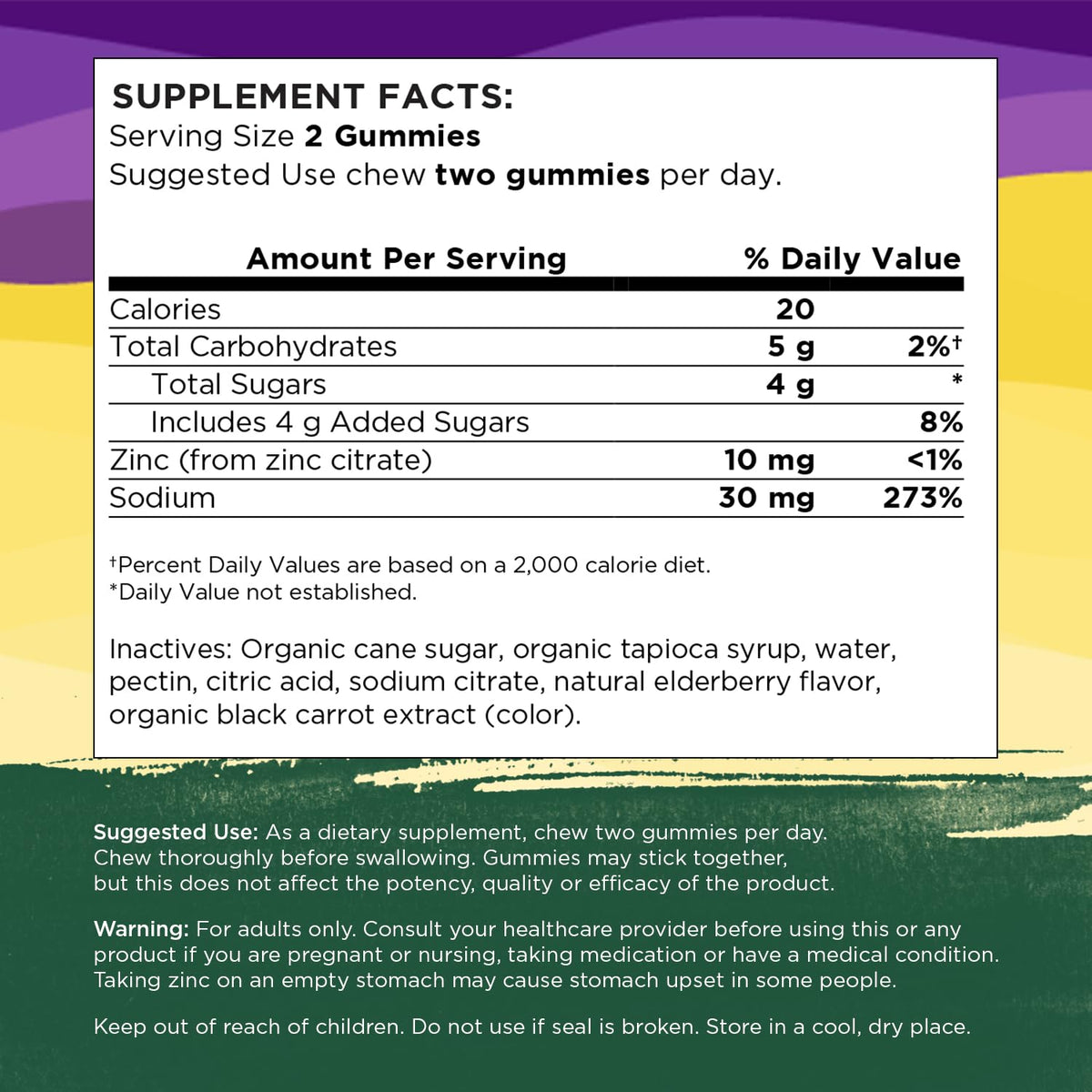 Immune support zinc gummies