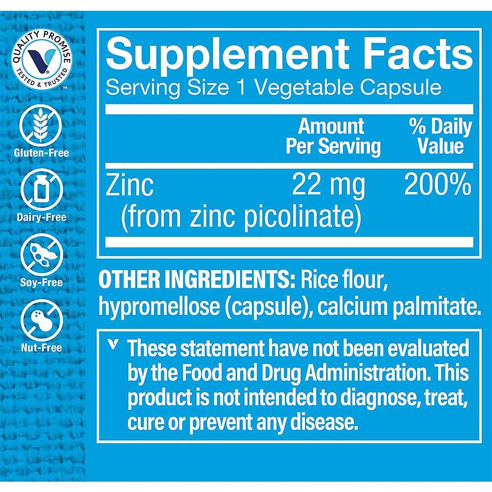 Immune support zinc supplement