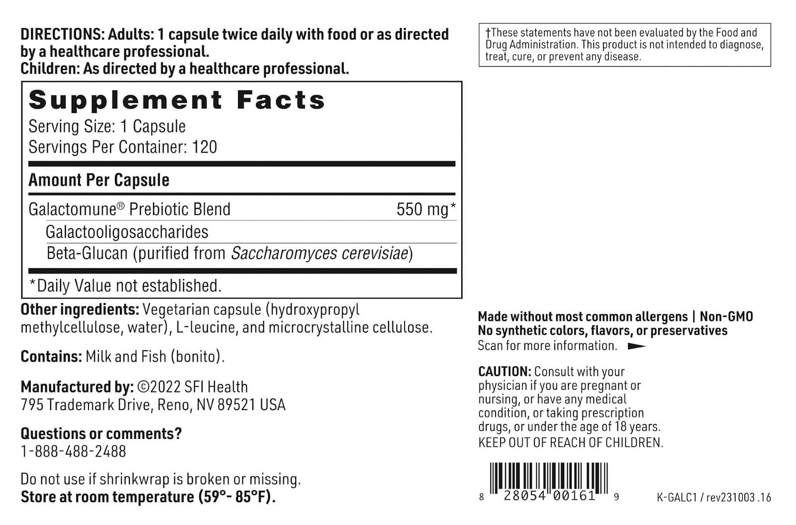 immune system support Klaire Labs Galactomune