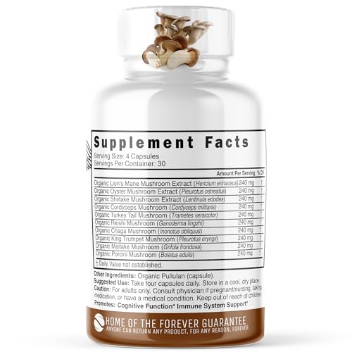 Immune system support mushrooms supplement