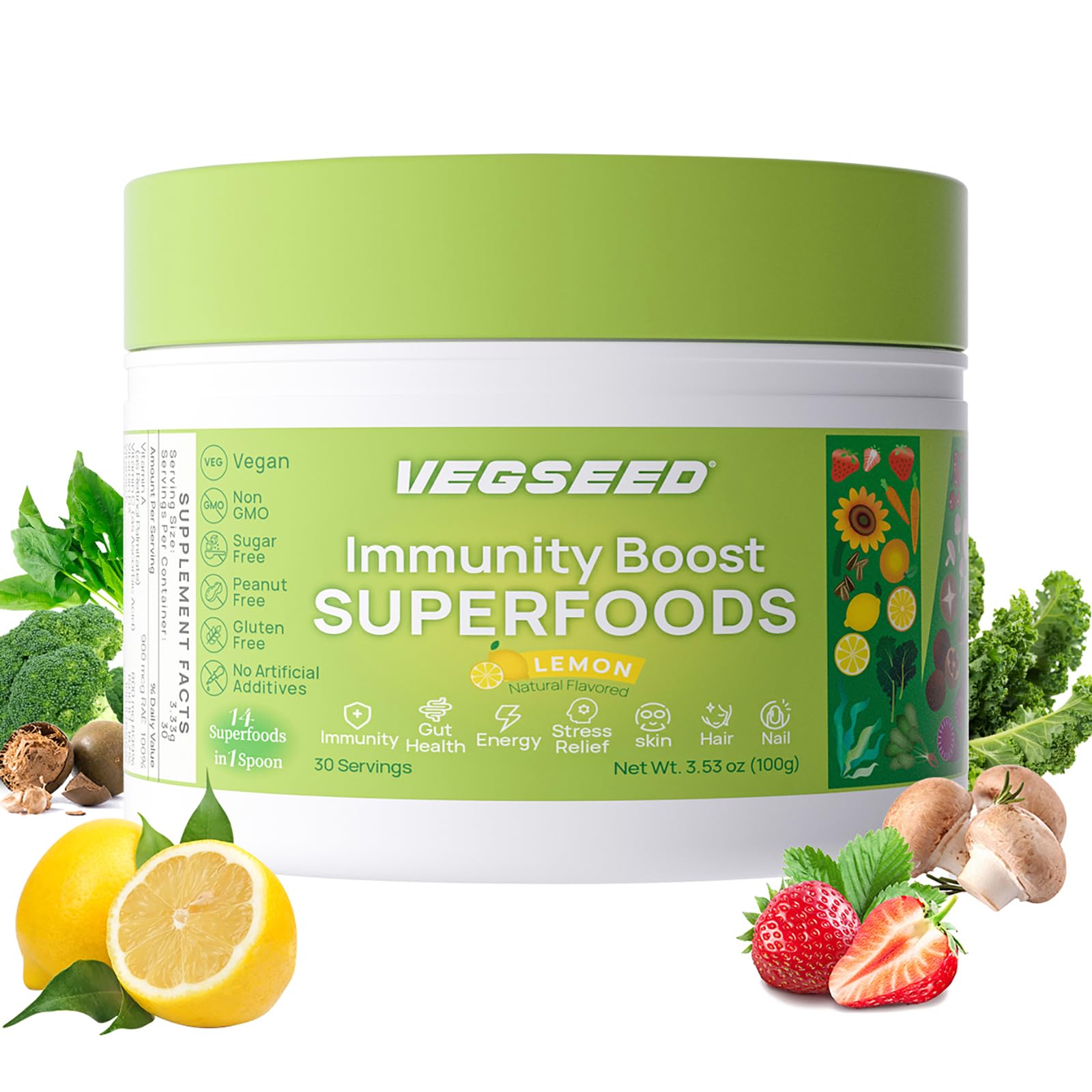 Immunity Greens spirulina superfood powder