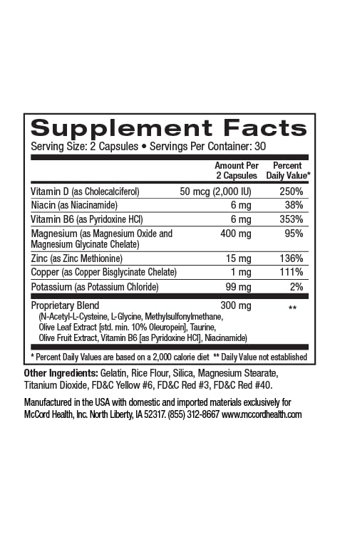 immunity support blended vitamin & mineral supplements