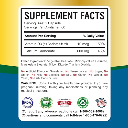 improves calcium absorption with D3