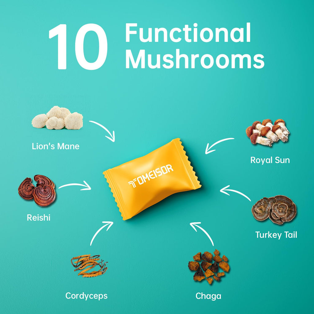 Individually packaged mushroom gummies for convenience