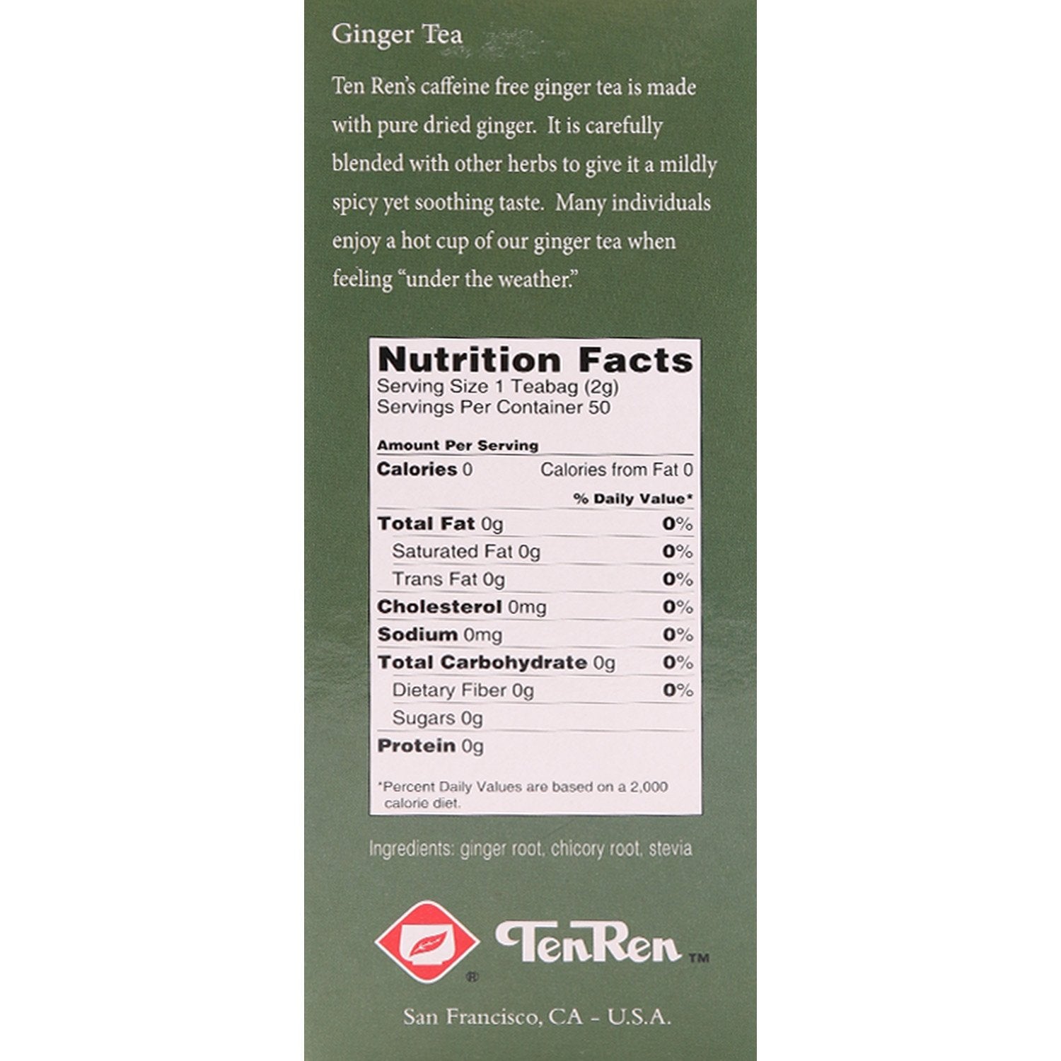 individually sealed ginger tea bags