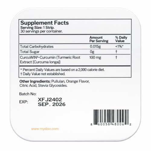 individually wrapped curcumin strips
