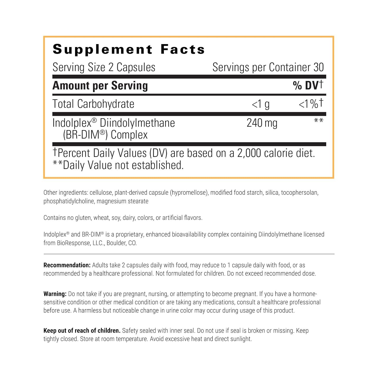 Indolplex capsules for daily nutrition