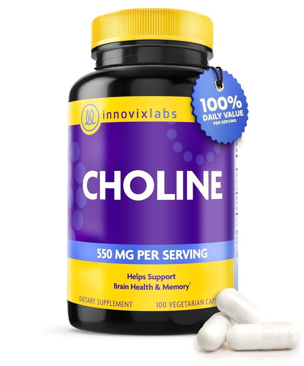 InnovixLabs Choline 550 mg capsules