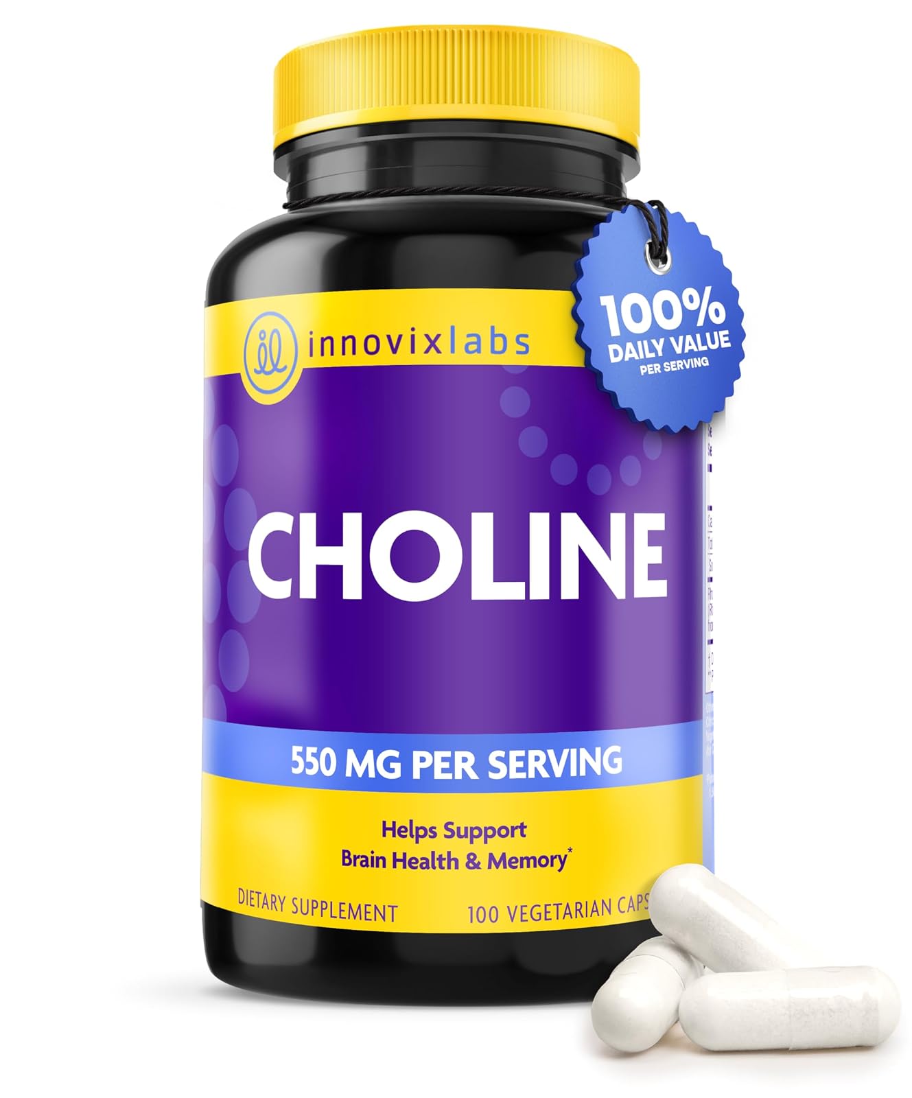 InnovixLabs Choline 550 mg capsules
