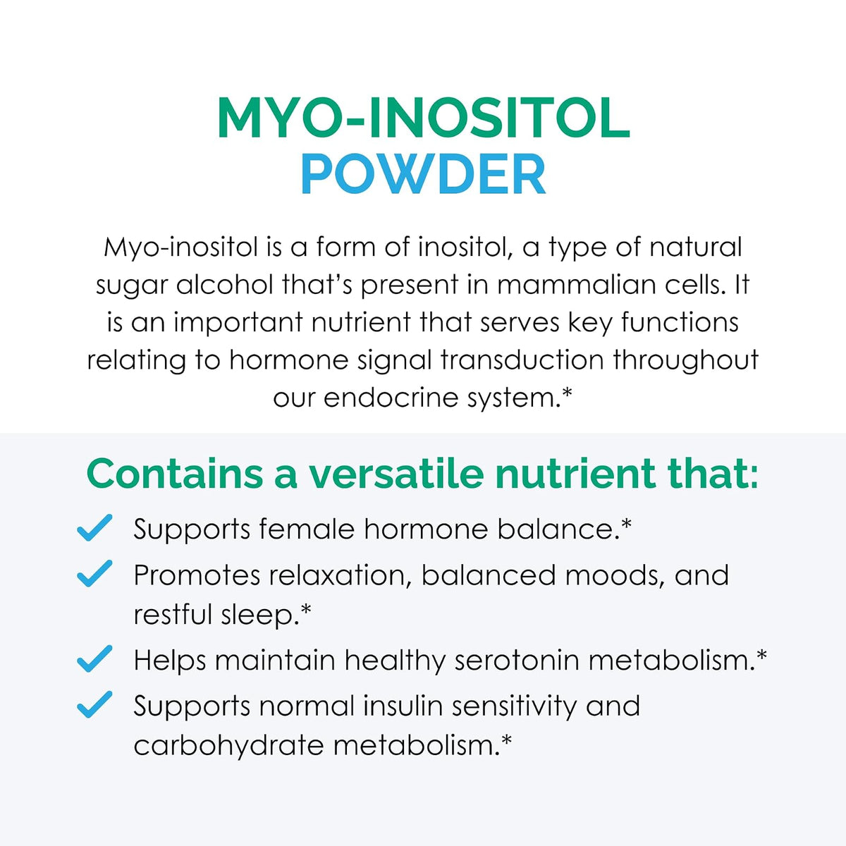 Inositol powder for healthy metabolism