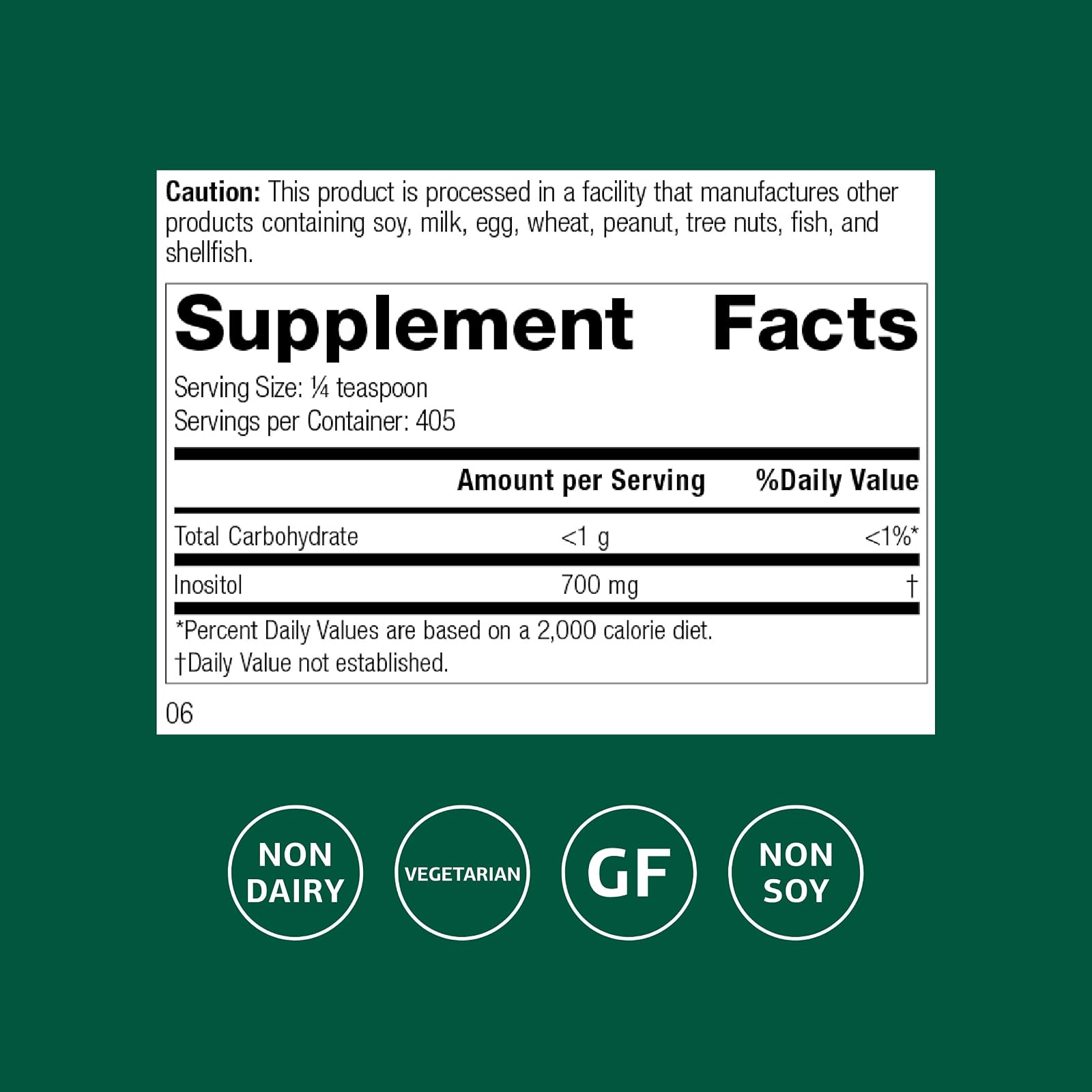 Inositol powder for stress relief