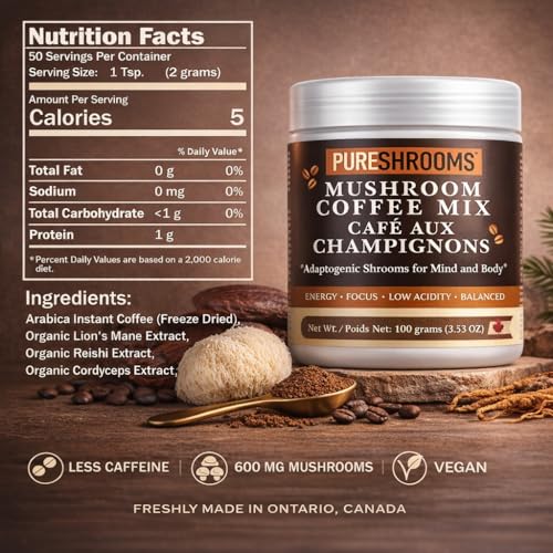 instant coffee with mushroom superfoods