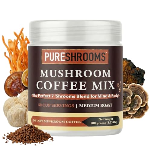 instant coffee with organic mushrooms