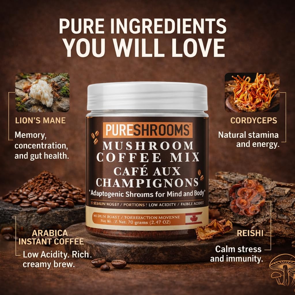 instant Colombian Arabica mushroom coffee