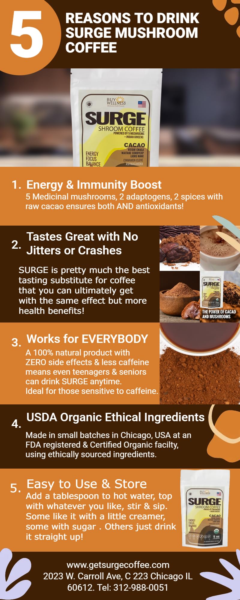 instant focus with SURGE mushroom blend