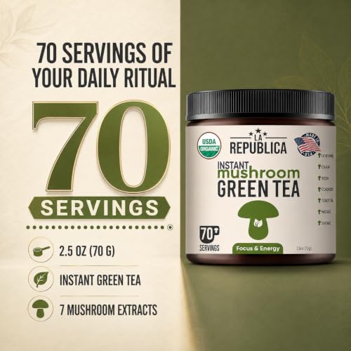 instant green tea with lion's mane