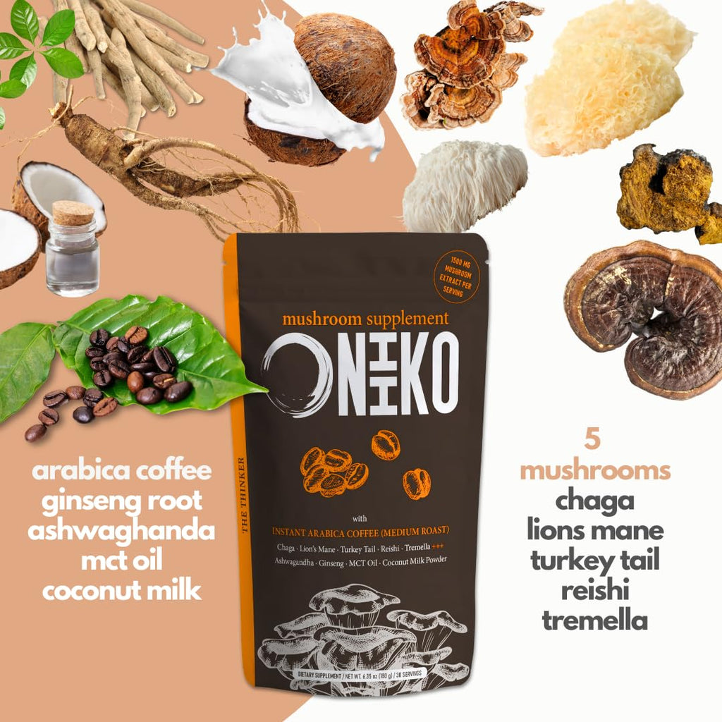 instant latte powder with chaga mushrooms