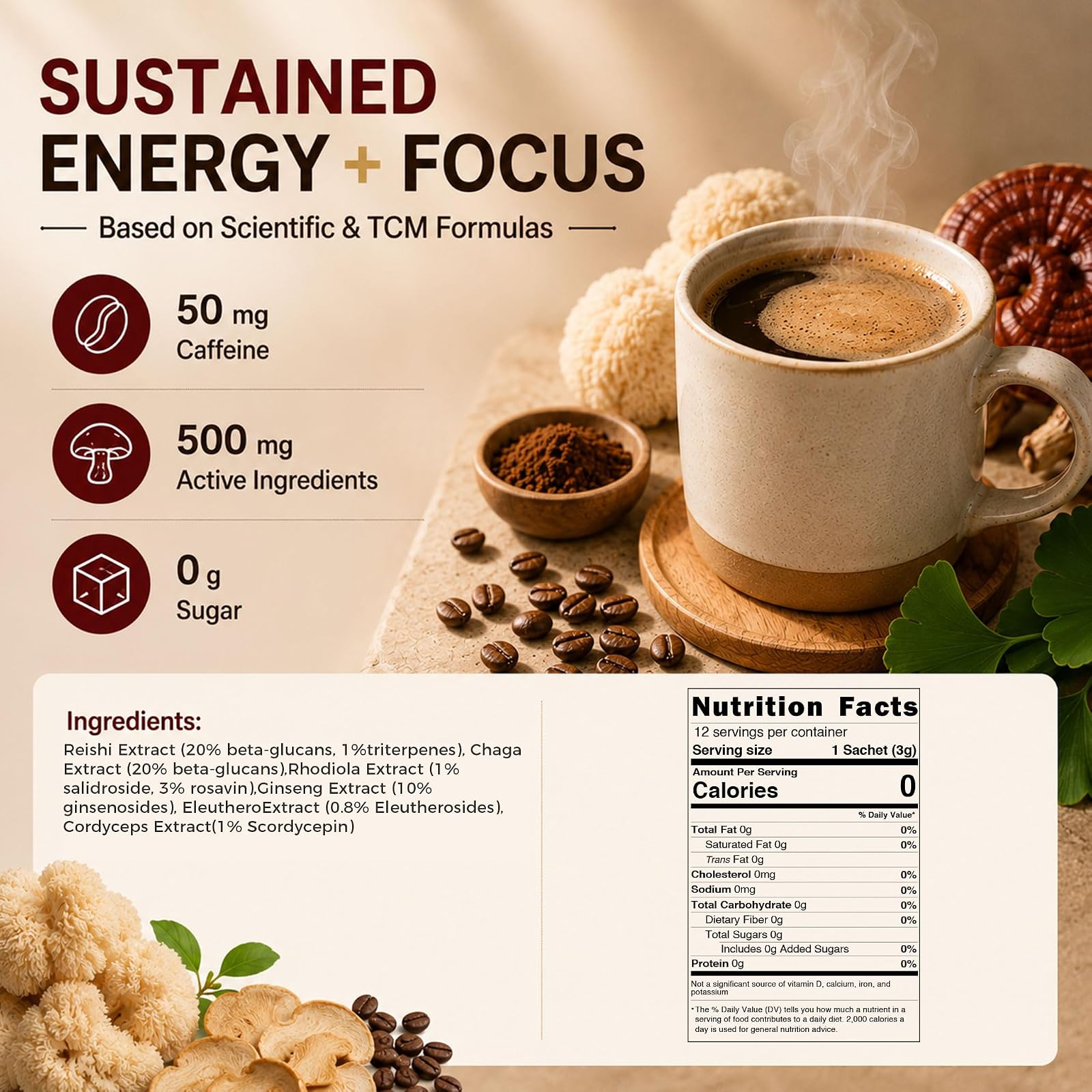 instant mushroom coffee for energy