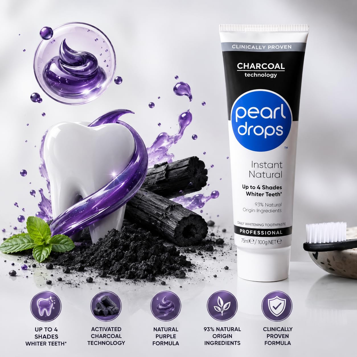 instant natural white charcoal formula
