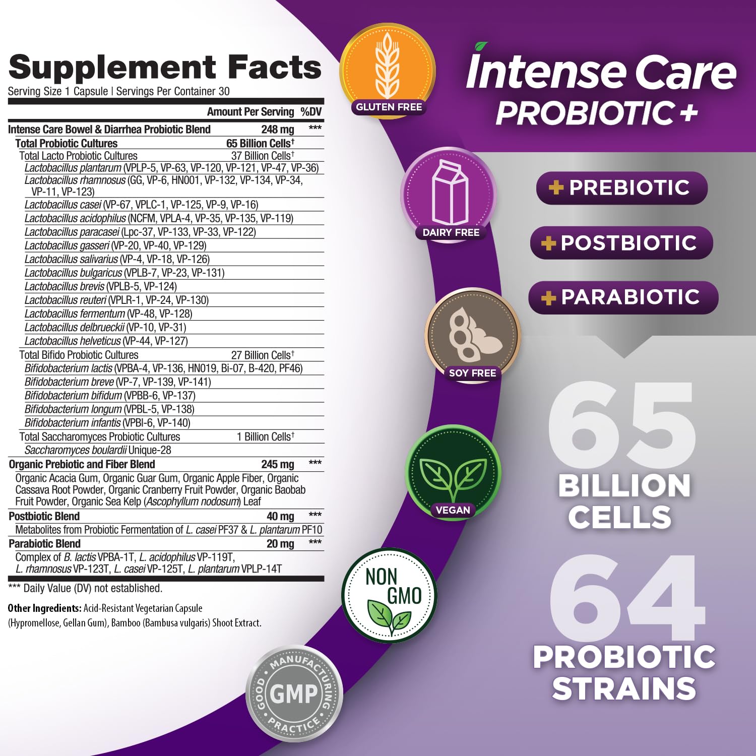 Intense Care probiotic capsules for digestion